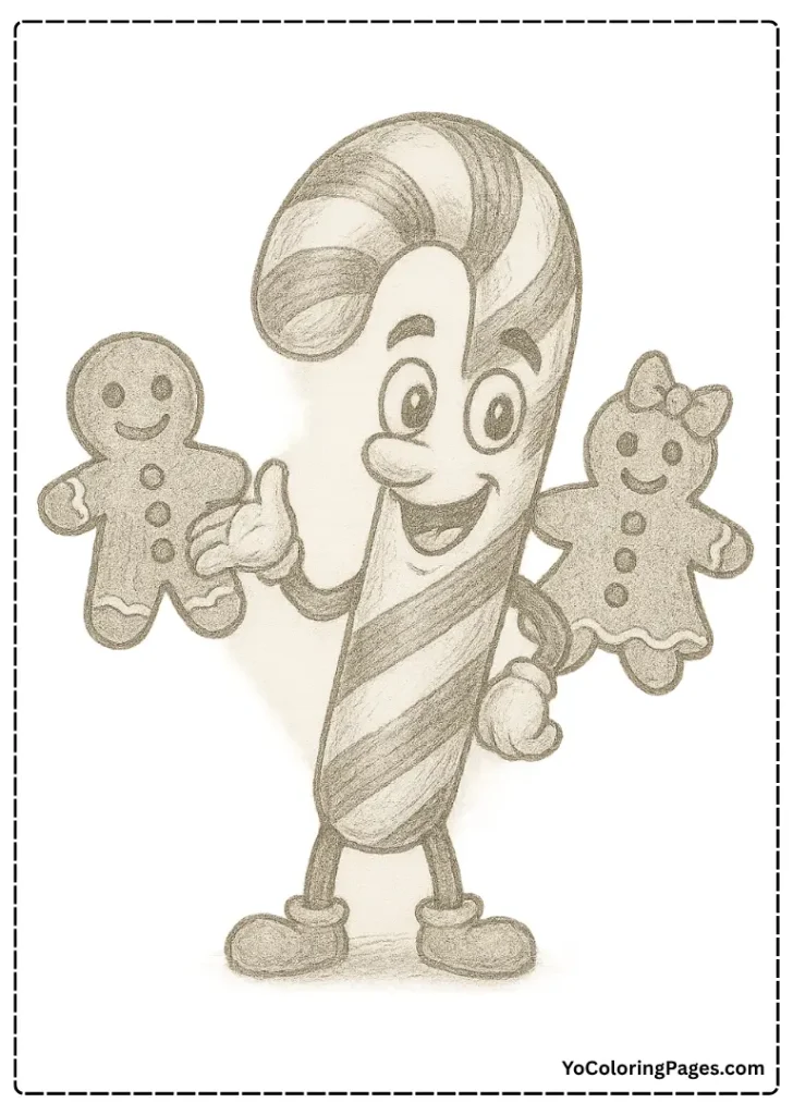 Candy Cane Coloring Pages: 25+ Free Printable PDFs